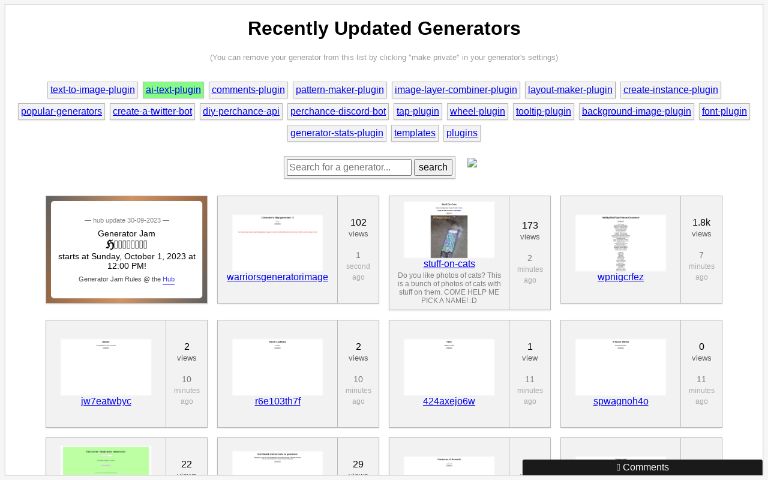 Recently Updated Generators