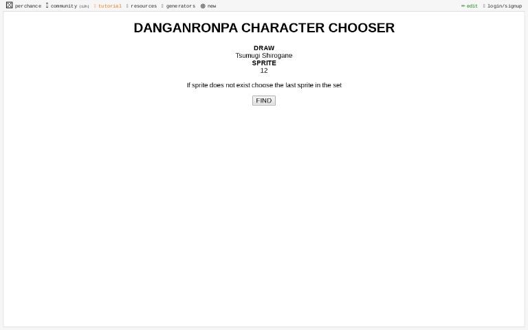 DANGANRONPA CHARACTER CHOOSER ― Perchance Generator