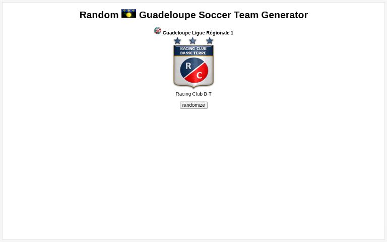 Random Guadeloupe Soccer Team Generator
