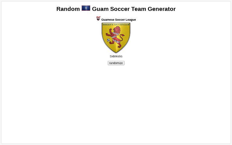 Random Guam Soccer Team Generator