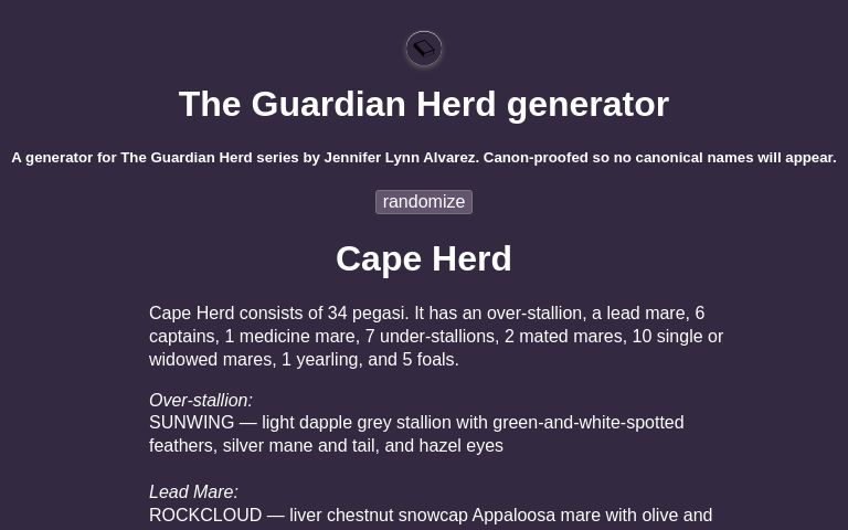 The Guardian Herd generator