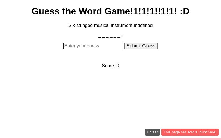 Guess the Word Game!1!1!1!!1!1! :D ― Perchance Generator