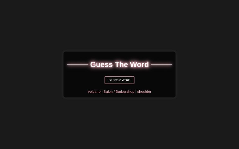 Guess The Word ──── ― Perchance Generator