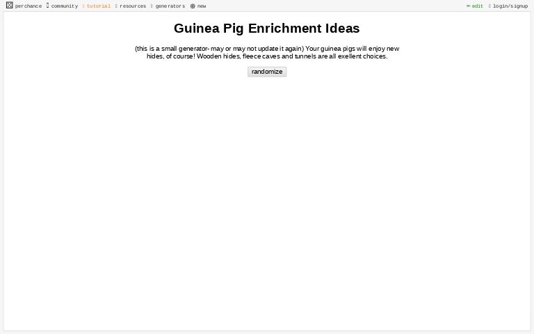 Guinea Pig Enrichment Ideas ― Perchance Generator