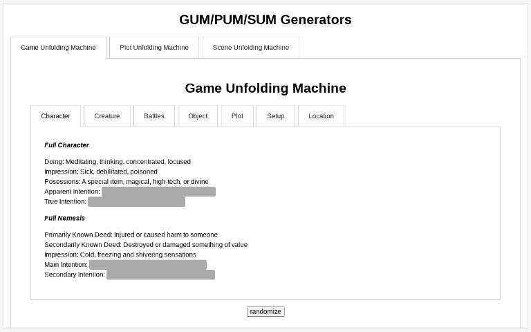 GUM/PUM/SUM Generators