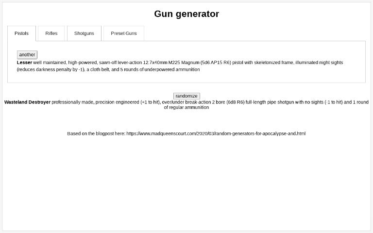 Gun generator