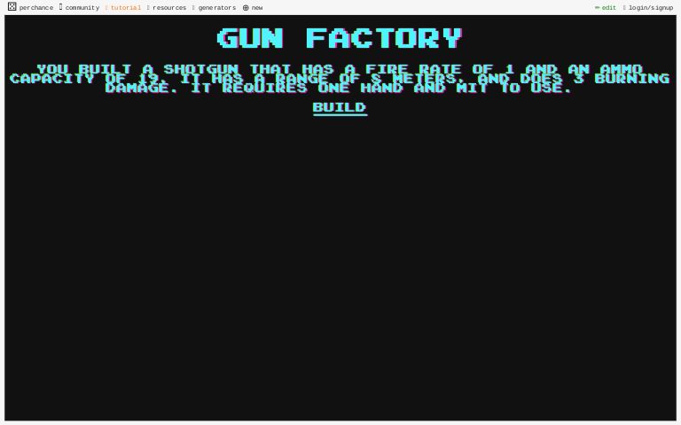 Gun Factory ― Perchance Generator