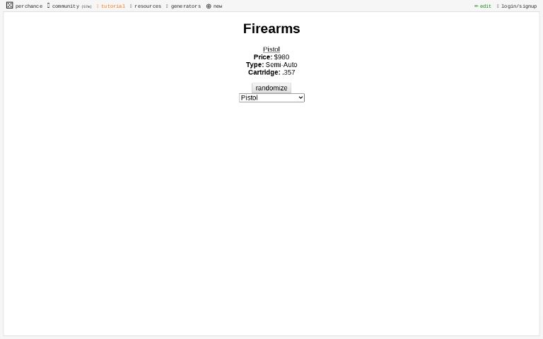 Firearms ― Perchance Generator