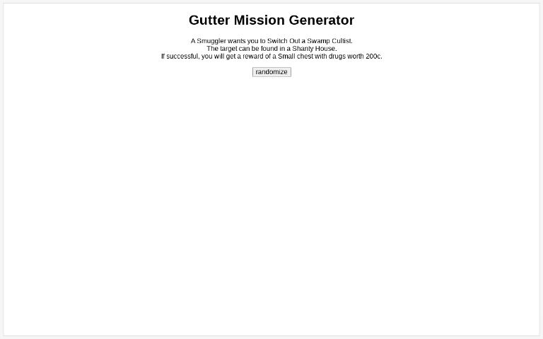 Gutter Mission Generator