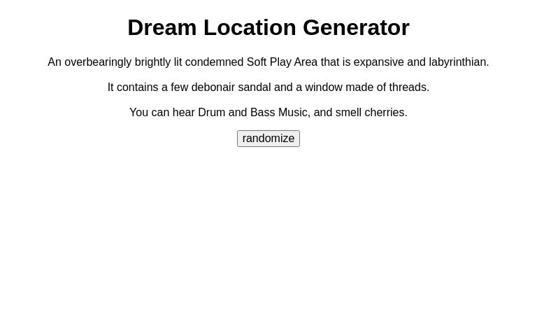 Dream Location Generator