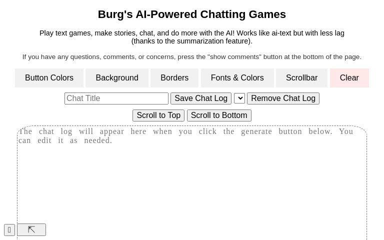 Burg's AI-Powered Chatting Games (free, unlimited, no sign-up ...