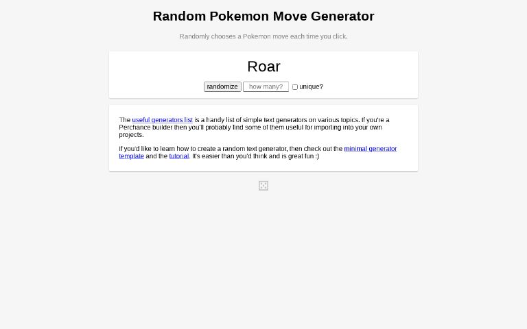 Random Pokemon Move Generator