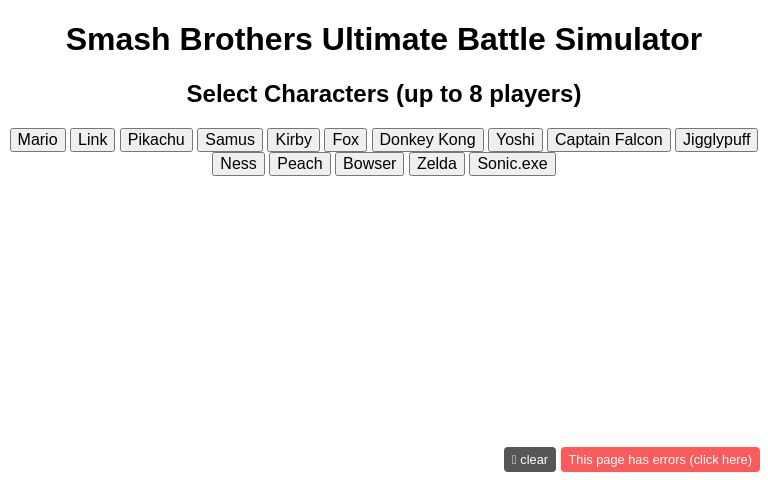 Smash Brothers Ultimate Battle Simulator ― Perchance Generator