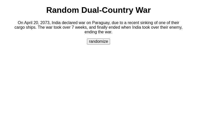 Random Dual-Country War ― Perchance Generator