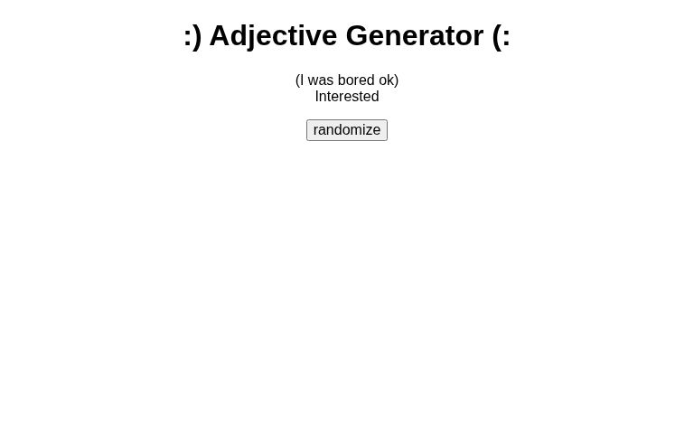 :) Adjective Generator