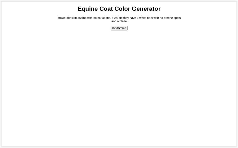 Equine Coat Color Generator