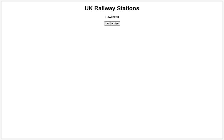 UK Railway Stations ― Perchance Generator