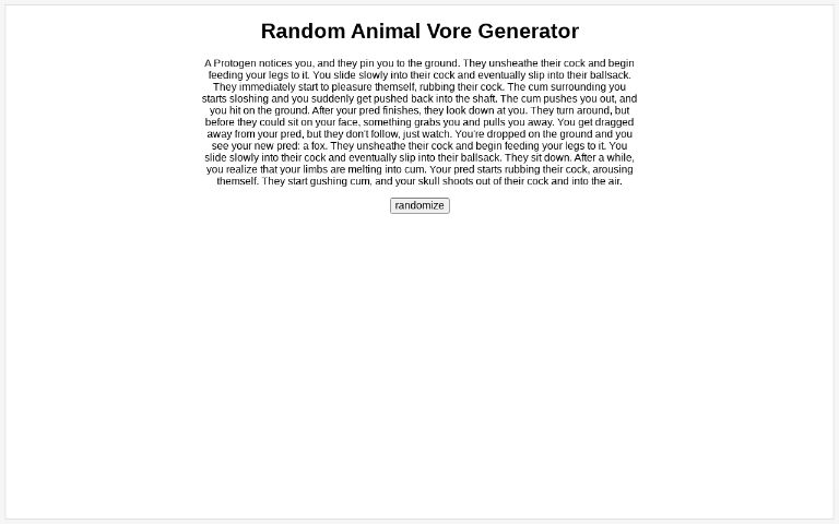 Random Animal Vore Generator