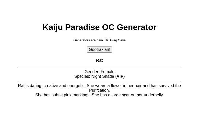 Kaiju Paradise OC Generator