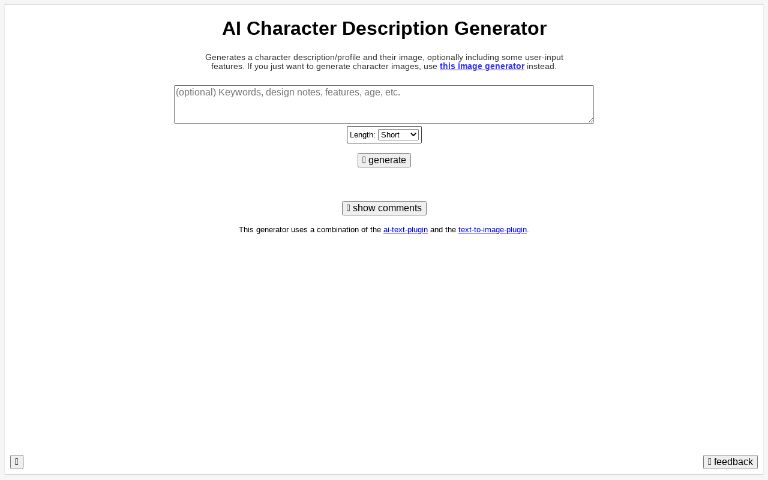 AI Character Description Generator