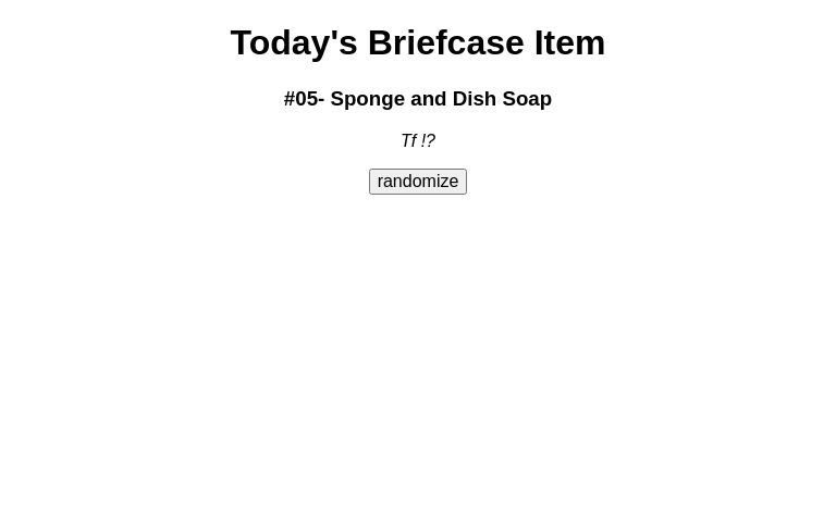 Today's Briefcase Item ― Perchance Generator