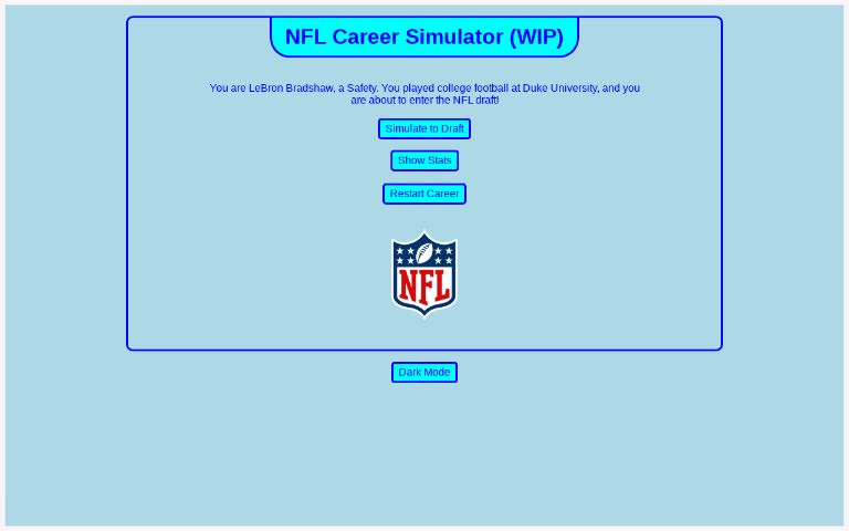 NFL Career Simulator ― Perchance Generator