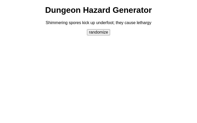 Dungeon Hazard Generator