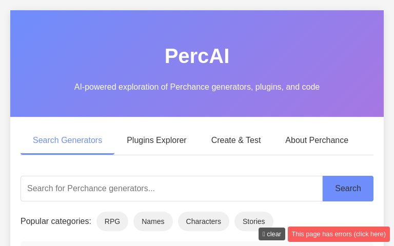 PercAI ― Perchance Generator