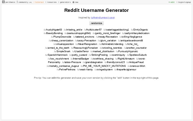 Reddit Username Generator