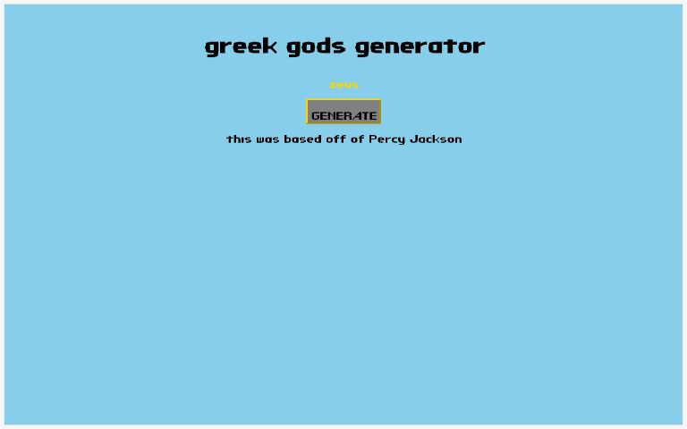 greek gods generator