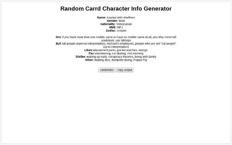 Random Carrd Character Info Generator