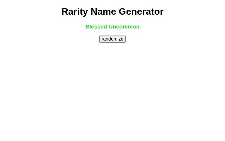 Rarity Name Generator