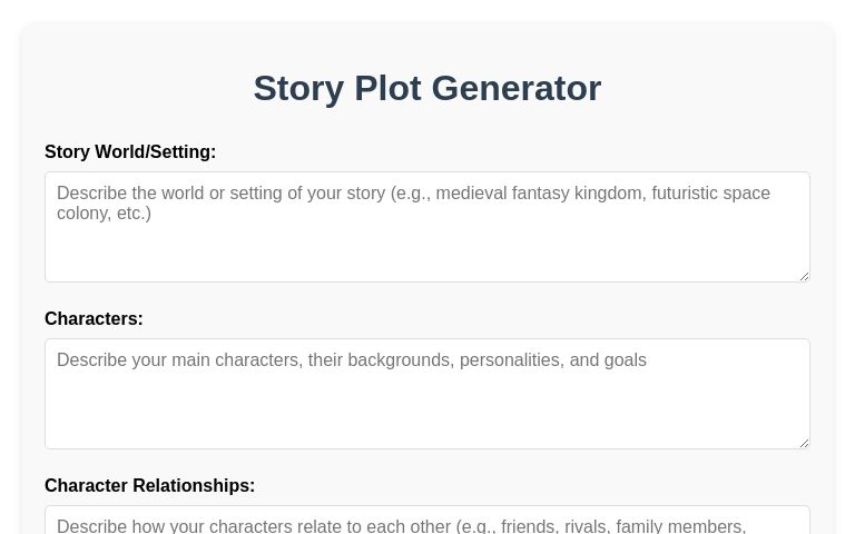 Story Plot Generator