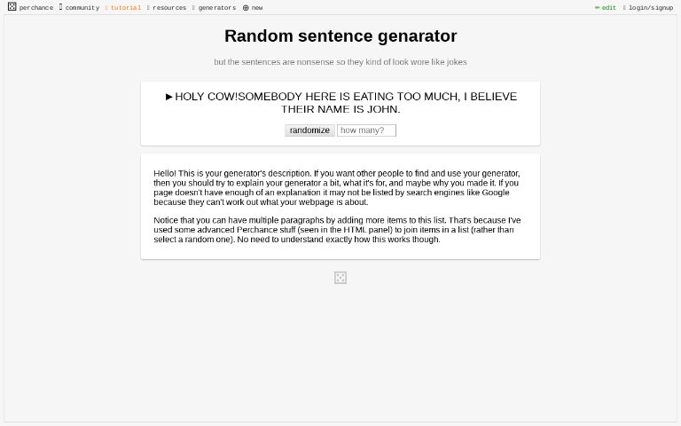 Random sentence genarator ― Perchance Generator