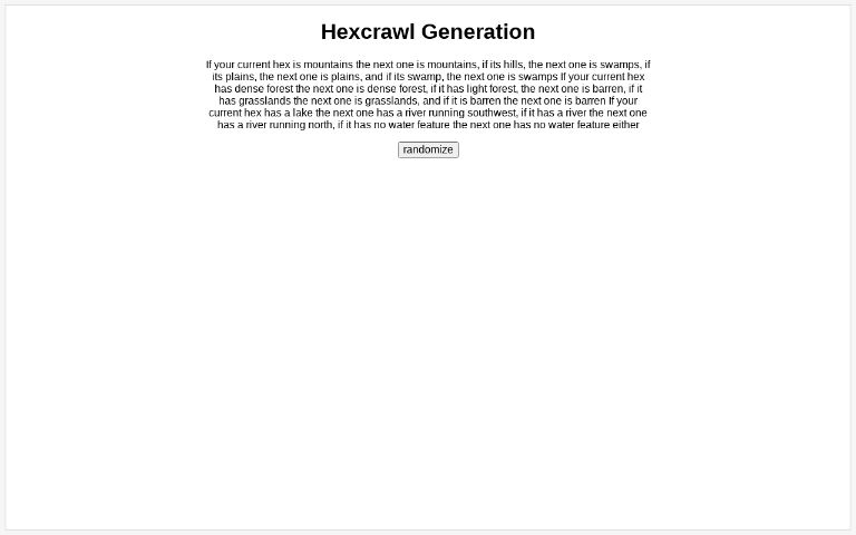 Hexcrawl Generation
