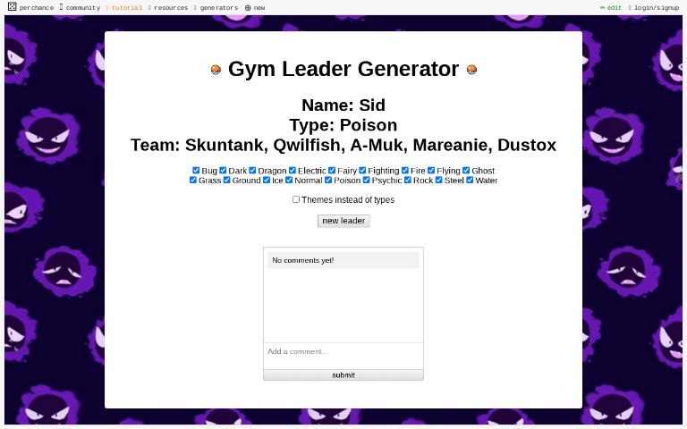 Gym Leader Generator