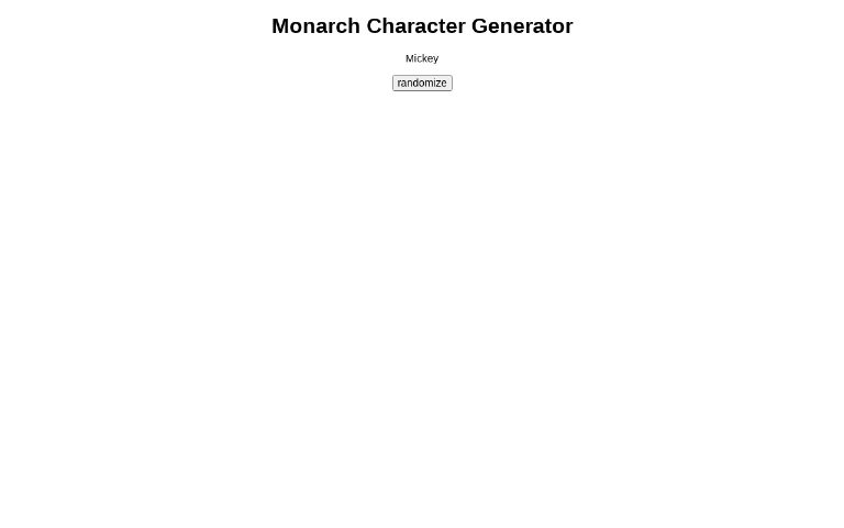 Monarch Character Generator