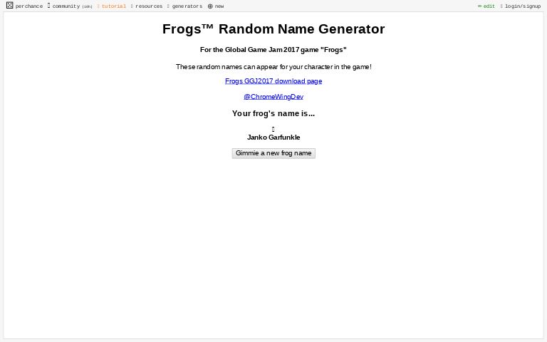 Frogs™ Random Name Generator