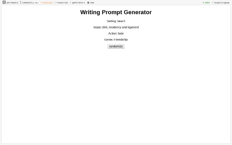Writing Prompt Generator