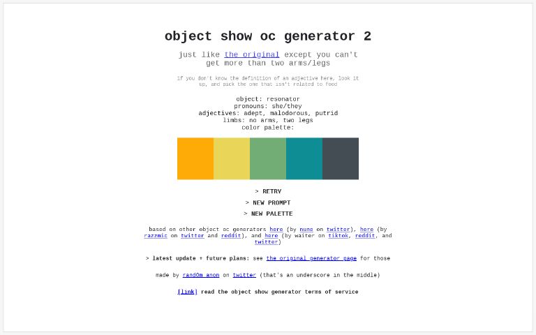 object show oc generator 2