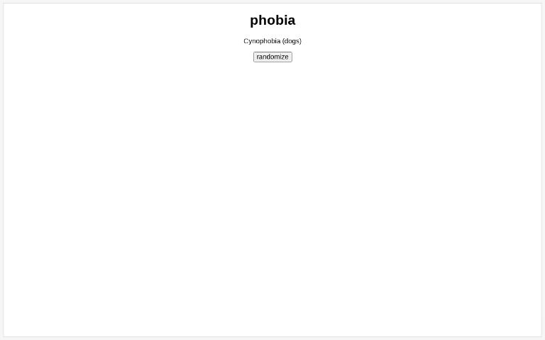phobia ― Perchance Generator