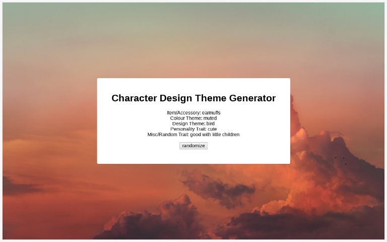 Character Design Theme Generator