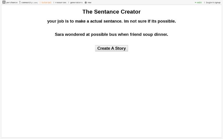 The Sentance Creator ― Perchance Generator