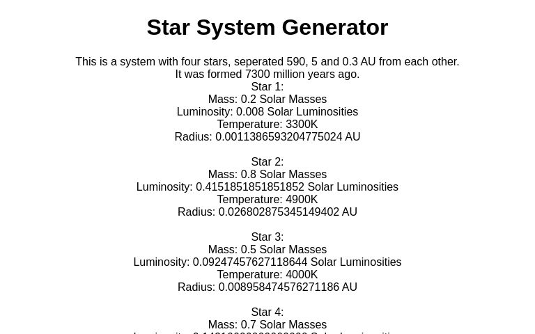 Star System Generator