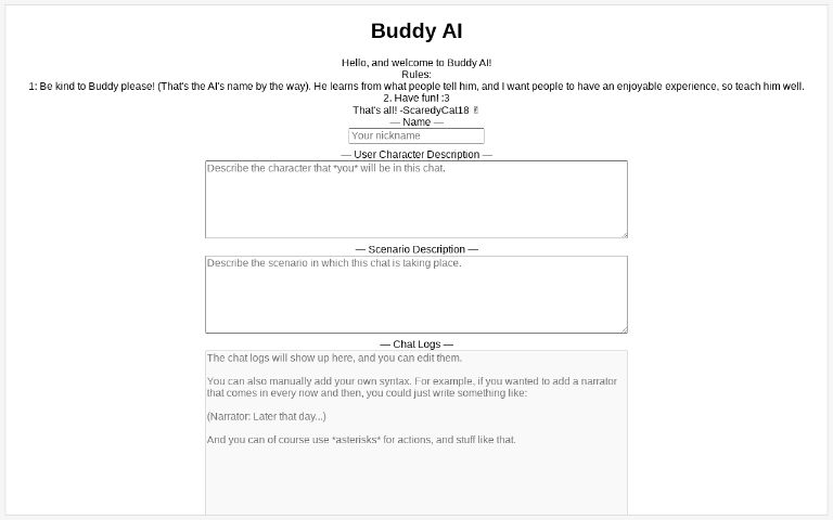 Buddy AI ― Perchance Generator
