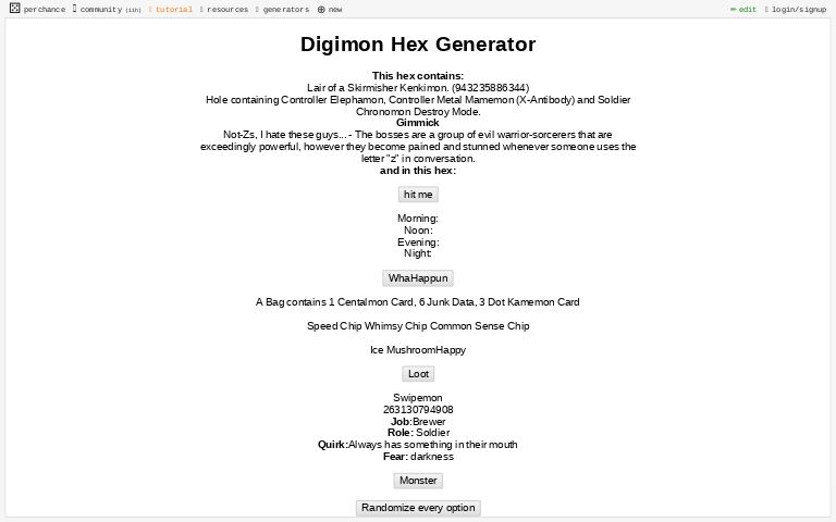 Digimon Hex Generator