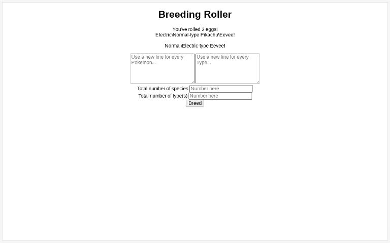 Breeding Roller ― Perchance Generator