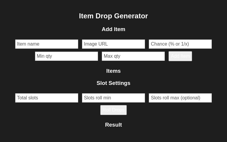 Item Drop Generator