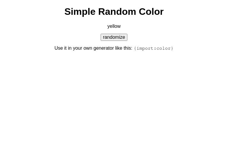 Simple Random Color ― Perchance Generator