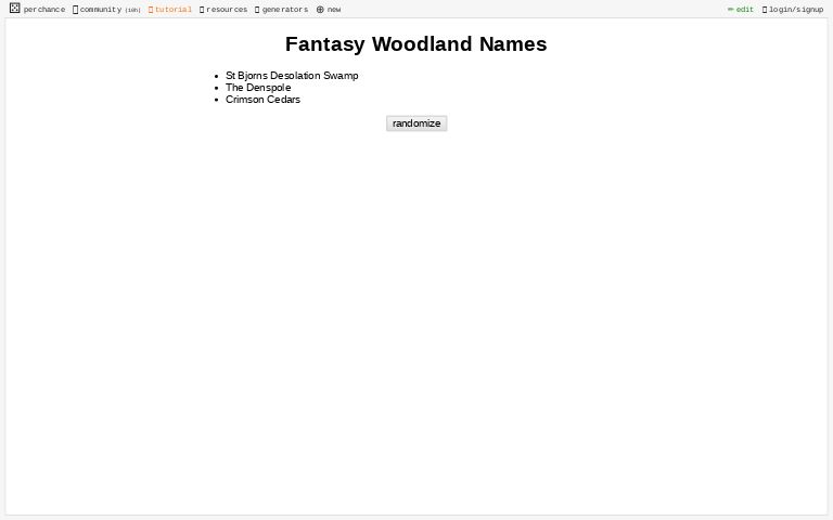 Fantasy Woodland Names ― Perchance Generator